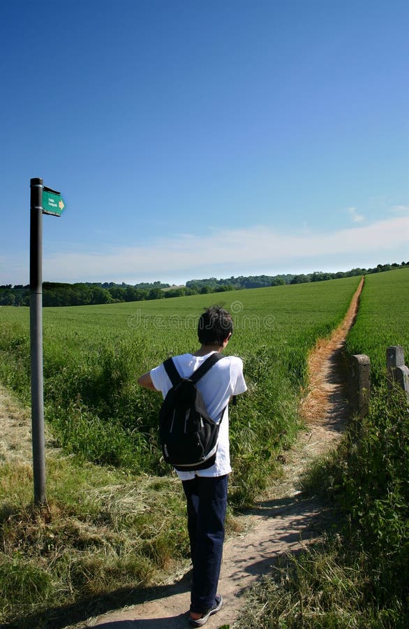 Boy setting out for a walk stock photo. Image of buckinghamshire - 869118