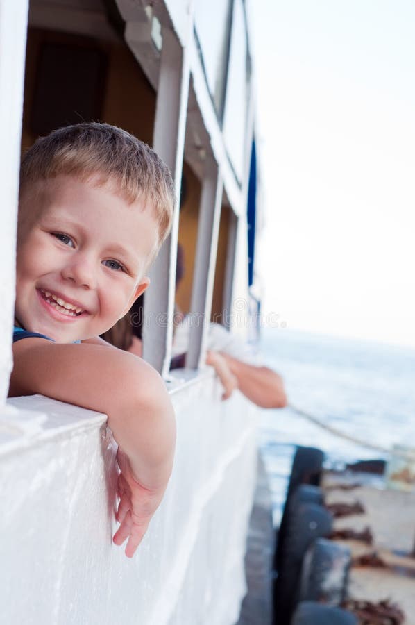 Boy on a ship stock image. Image of travel, smiling, traveling - 27412241