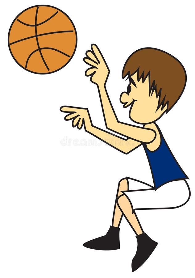 Boy shooting basketball stock vector. Illustration of active - 18852314