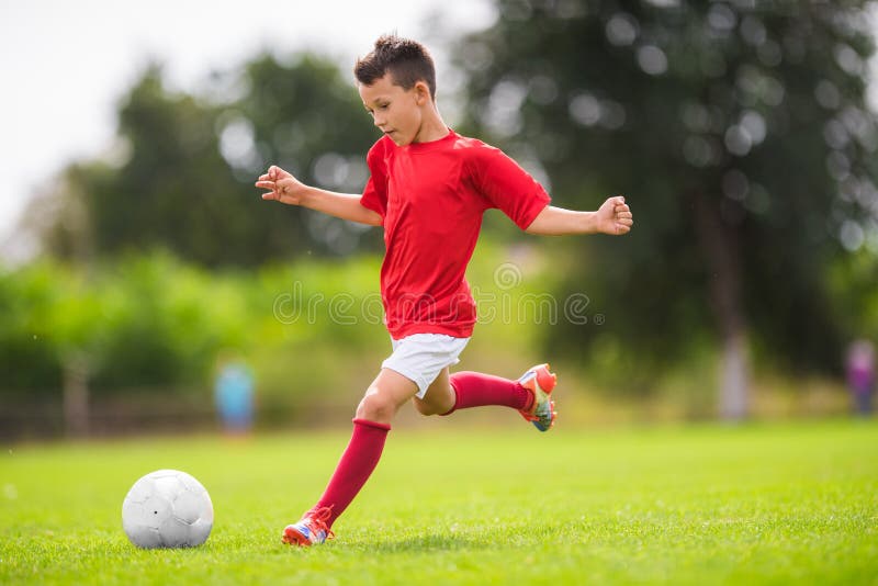 Boy Shooting at Goal stock image. Image of kids, sports - 80785045