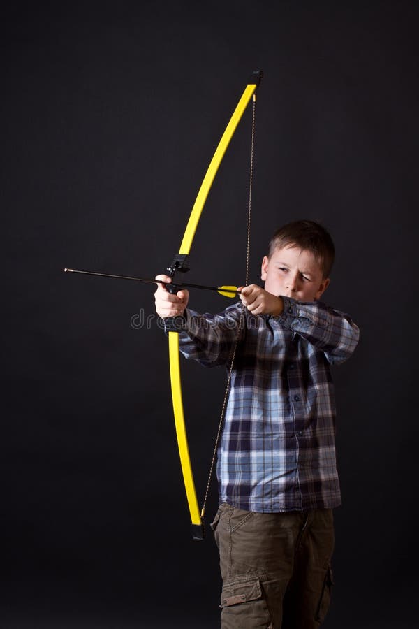 Boy Shooting with a Longbow Stock Image - Image of armor, archery: 49166553