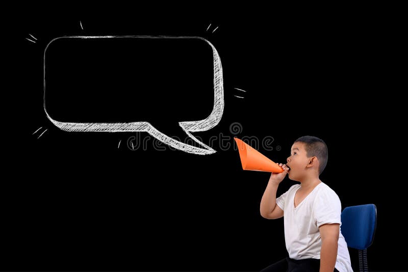 The Boy Shouted Loudly with Text Box Stock Image - Image of portrait ...