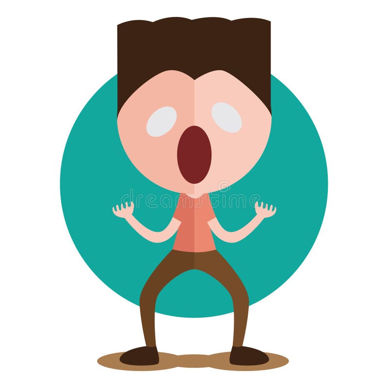 Boy Shouting. Vector Illustration Decorative Design Stock Vector ...