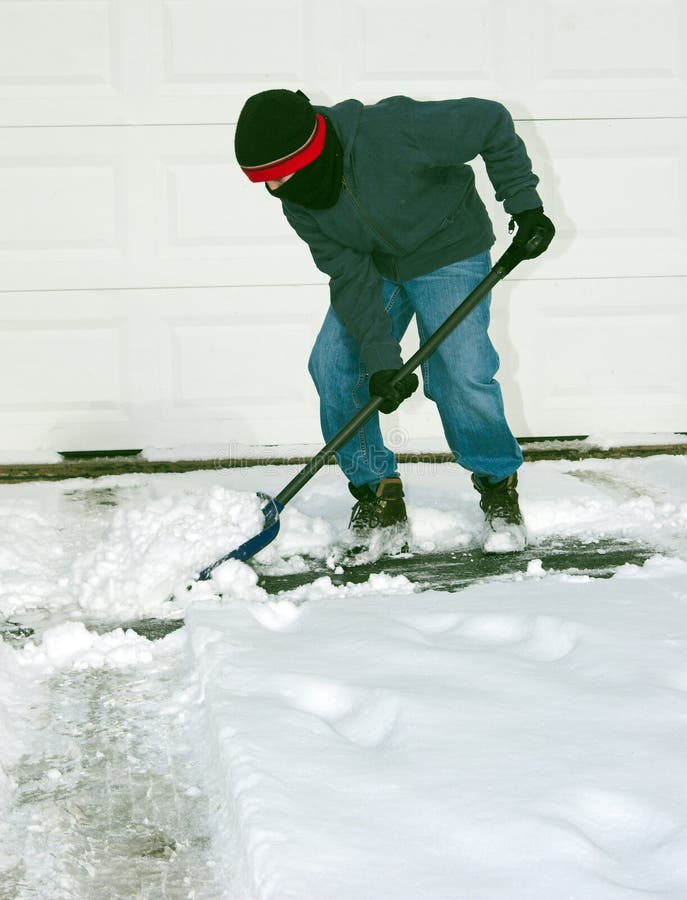Boy Shoveling Snow stock image. Image of active, seasonal - 1803255