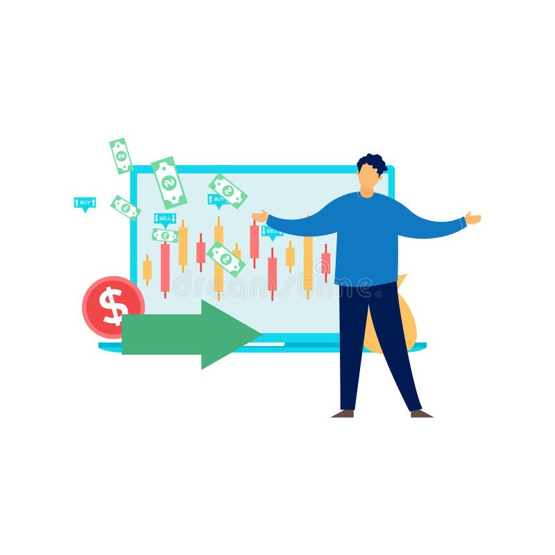 The Boy is Showing the Analysis Graph Stock Vector - Illustration of ...