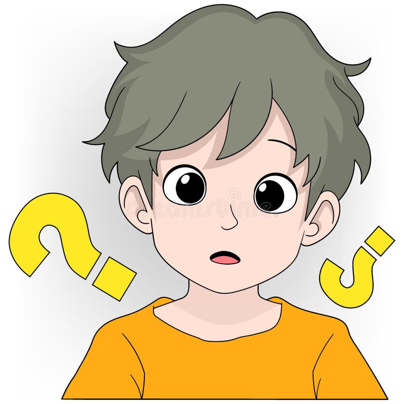 Boy is Showing a Thoughtful and Questioning Face Stock Vector ...
