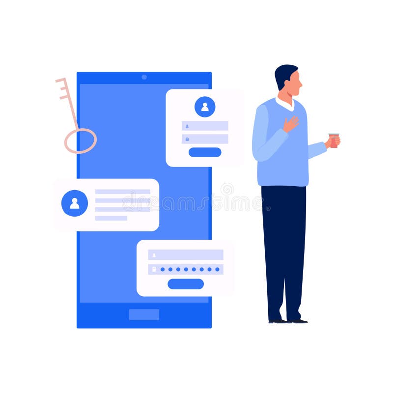 The Boy is Showing the User Account Stock Illustration - Illustration ...