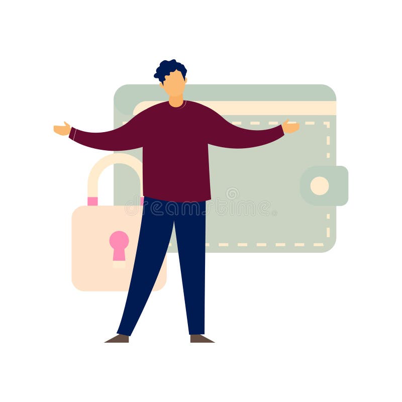 The boy is showing wallet stock illustration. Illustration of evident ...