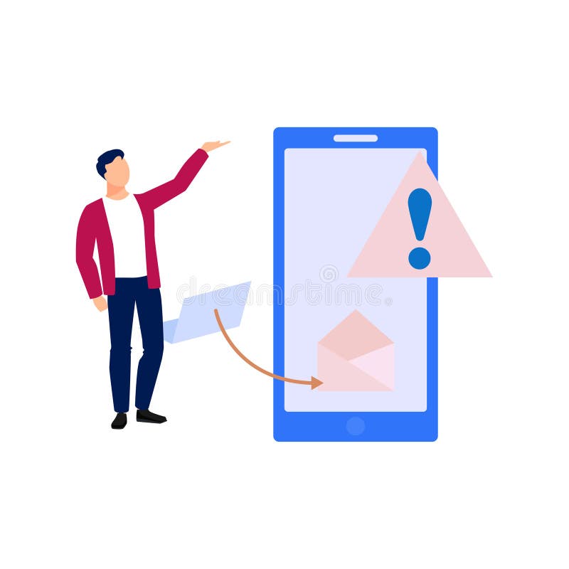 A Boy is Showing Warning for Mail Stock Illustration - Illustration of ...