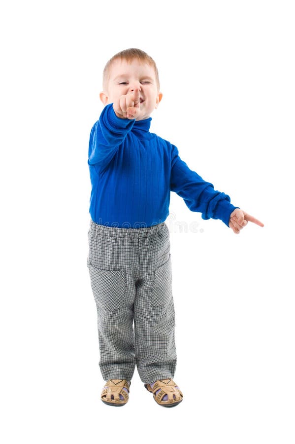 Boy shows sign by hand stock image. Image of baby, child - 12105589
