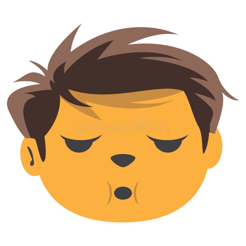 Boy Sighing with Relief. Vector Illustration Decorative Design Stock ...