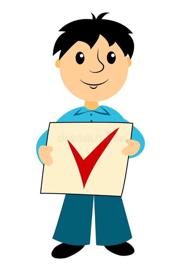 The boy with sign stock vector. Illustration of smiley - 86579704