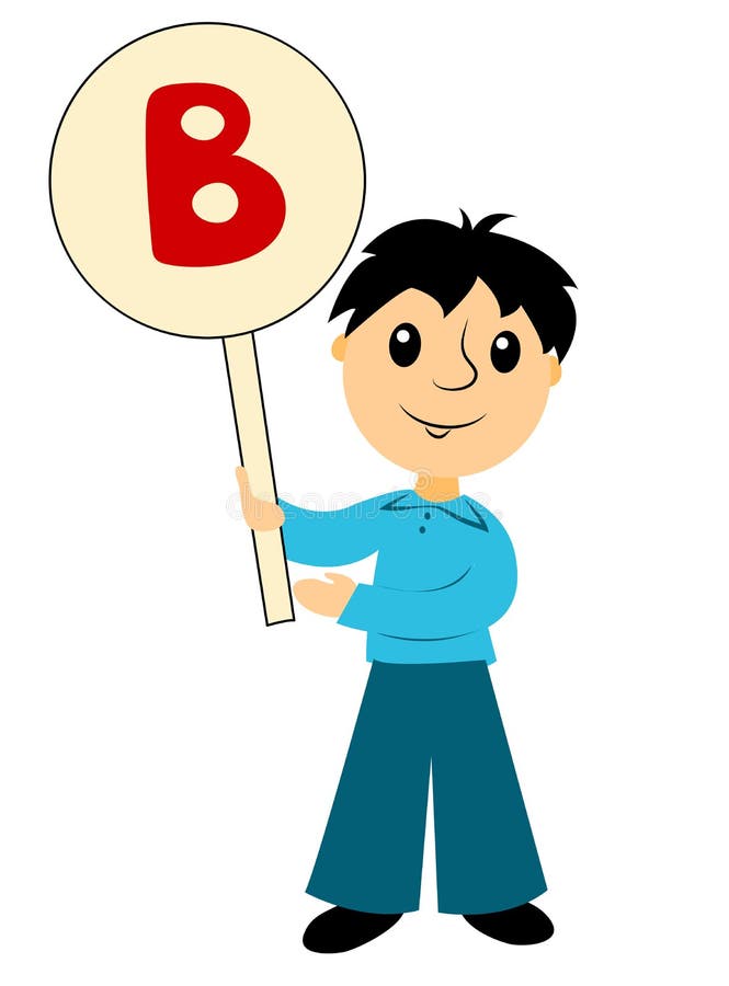 The boy with sign stock vector. Illustration of cute - 86579712