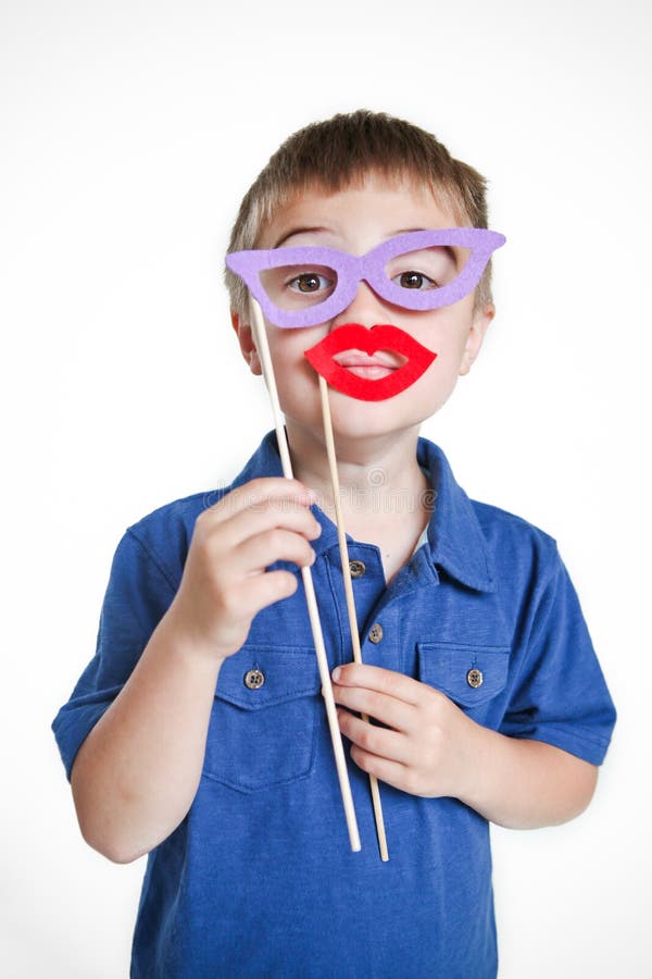 Boy in a silly disguise stock photo. Image of goofy, mask - 36646274