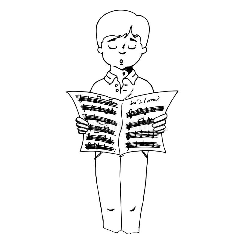 Boy singing stock illustration. Illustration of singing - 22803818