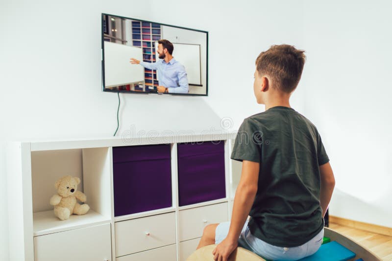 Boy Sit and Watch the Learning and Teaching of Teachers from the Smart ...