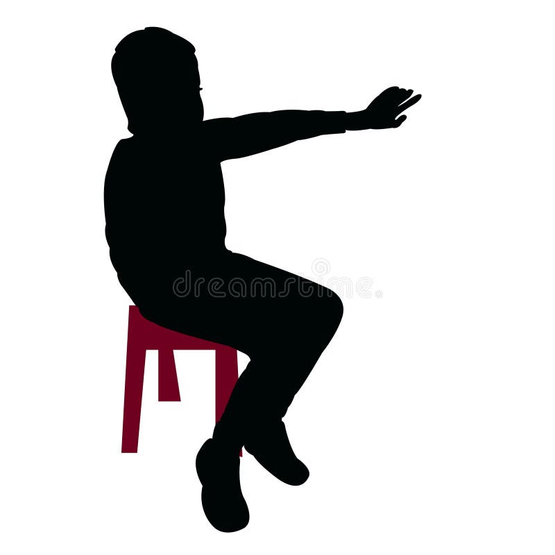 A Boy Sitting Body Silhouette Vector Stock Vector - Illustration of ...