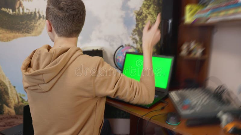 Boy Sitting at the Computer Stock Footage - Video of thought, watch ...