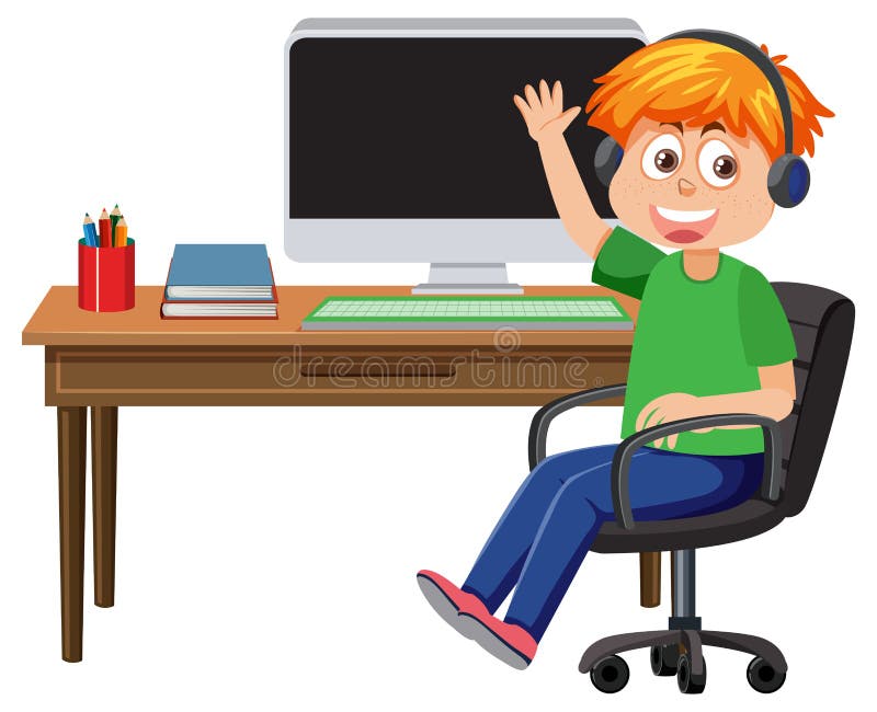 Boy Student Front Computer Stock Illustrations – 325 Boy Student Front ...