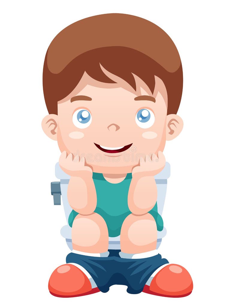 Little Boy Cartoon Sitting Toilet Stock Illustrations – 209 Little Boy ...