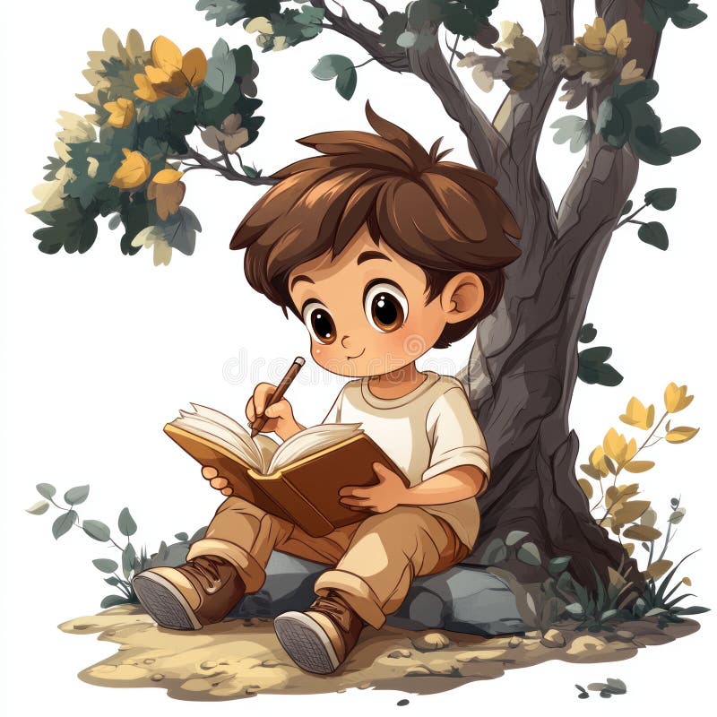 Boy Sitting Under Tree Stock Illustrations – 308 Boy Sitting Under Tree ...