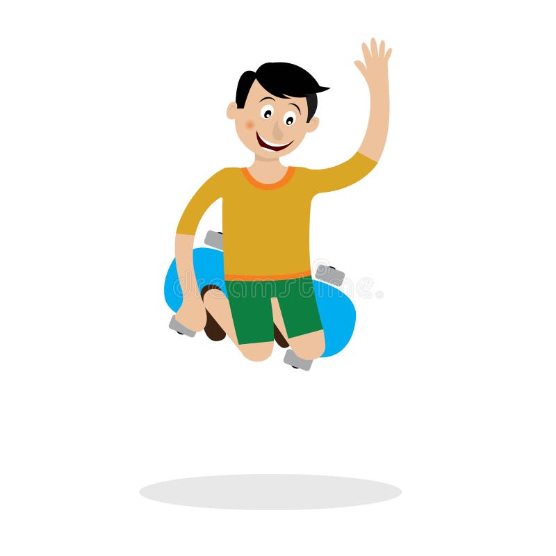 Boy On A Skateboard Doing A Trick Stock Vector - Illustration of jump ...