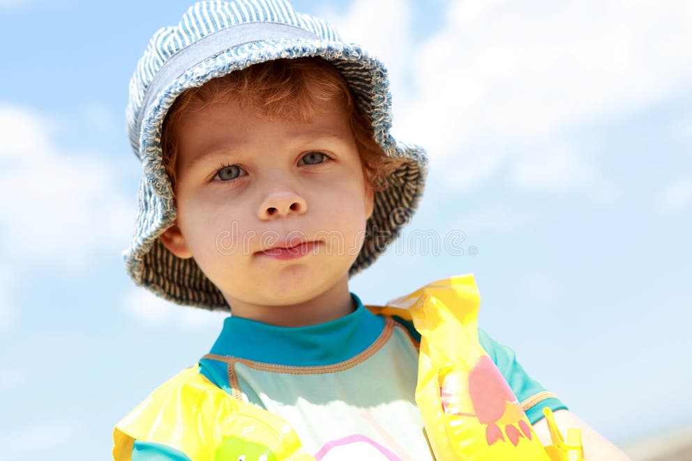 Boy on sky background stock photo. Image of expression - 96705768