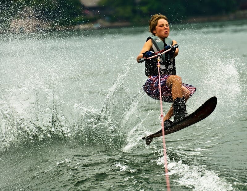Water Skier Falling stock image. Image of teenager, slalom - 95135241