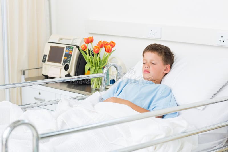 Boy Sleeping in Hospital Ward Stock Photo - Image of resting, patient ...