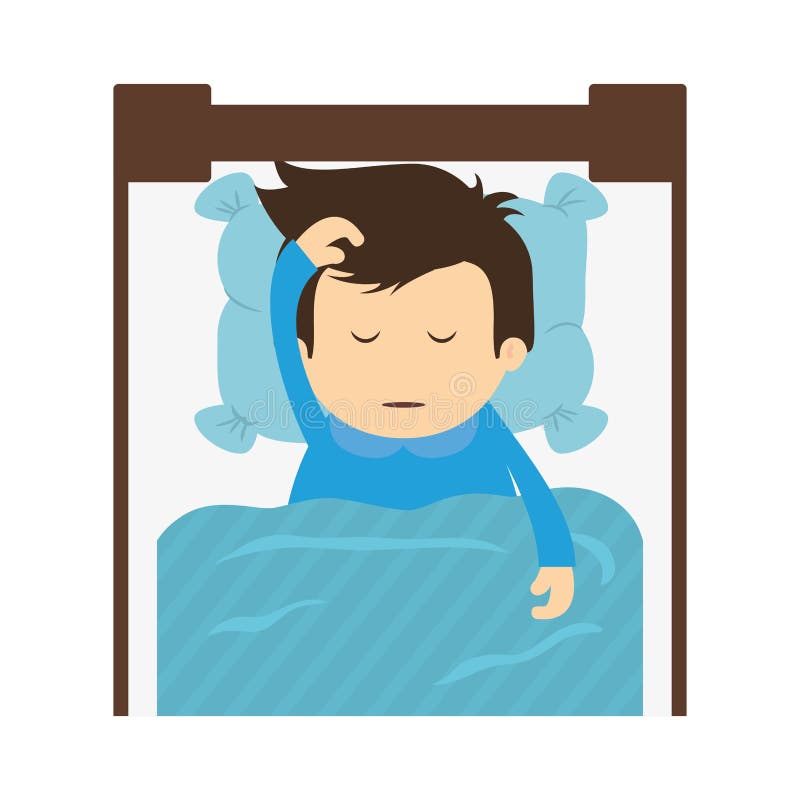 Boy Sleeping Icon. Resting and Sleep Design. Vector Graphic Stock ...