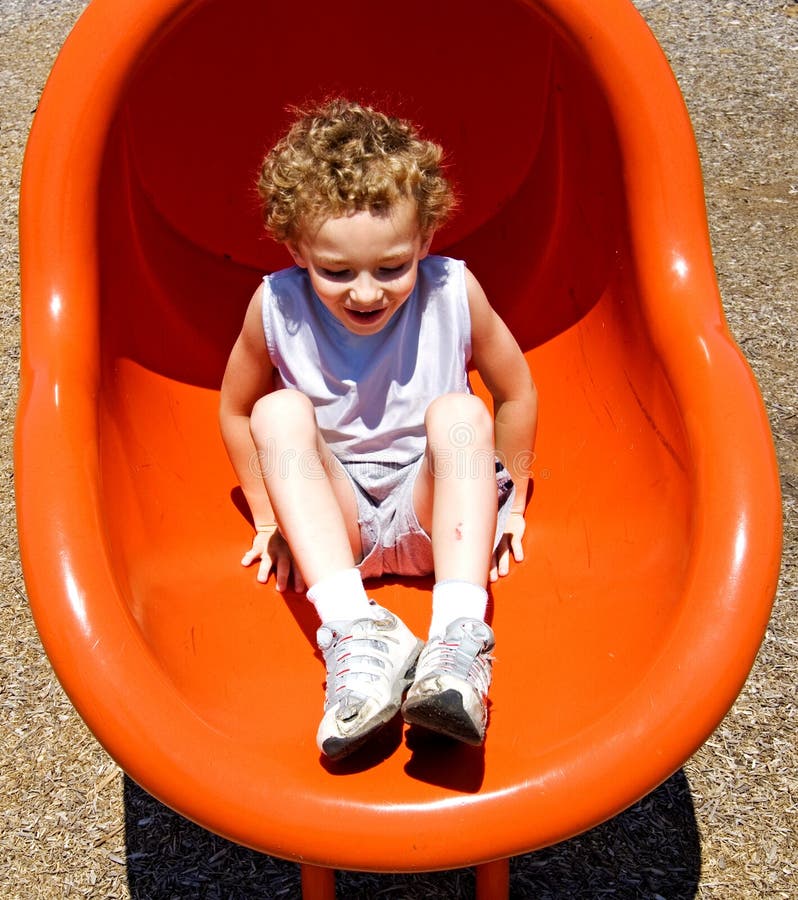Boy On Slide Picture. Image: 3969299