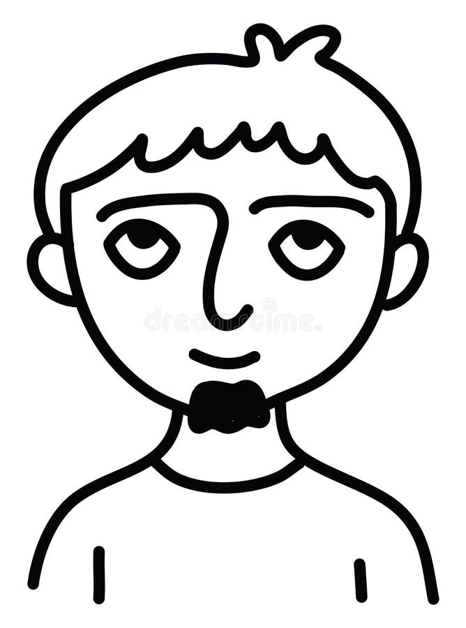 Boy with small beard, icon stock vector. Illustration of friendly ...