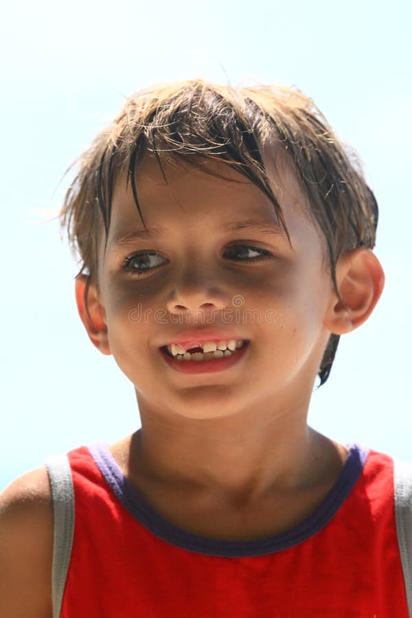 Boy smiling stock image. Image of tree, resort, exotic - 13013279