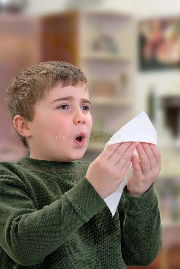 Boy Sneezing stock image. Image of sinus, tissue, germs - 12139989
