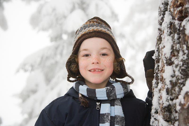 Boy in snow stock image. Image of discovering, cute, clean - 62534867