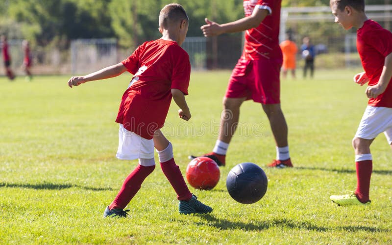 Boy Soccer Player in Training Stock Image - Image of school, practice ...