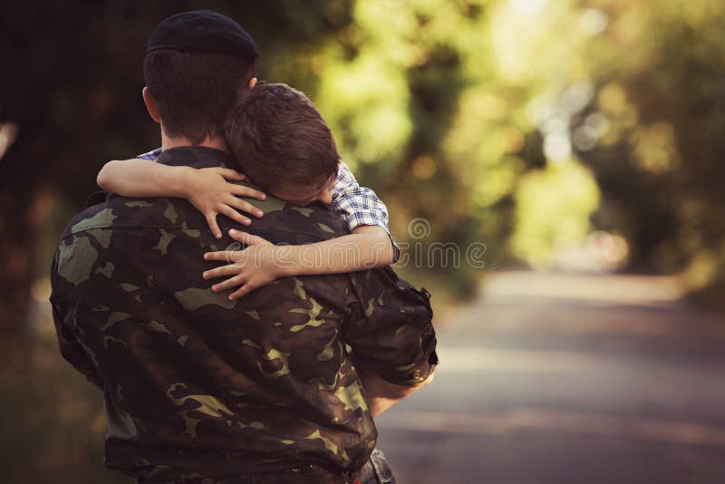 Boy and Soldier in a Military Uniform Stock Image - Image of portrait ...