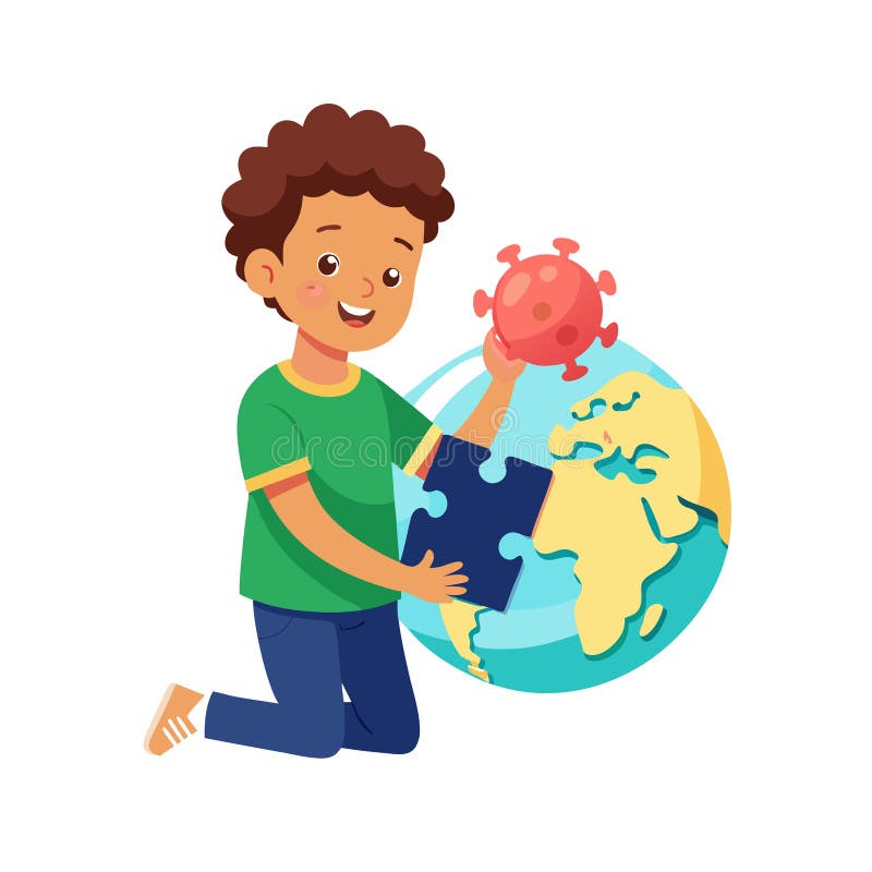 Boy Solving Global Challenges: Connecting the World Post-Pandemic with ...