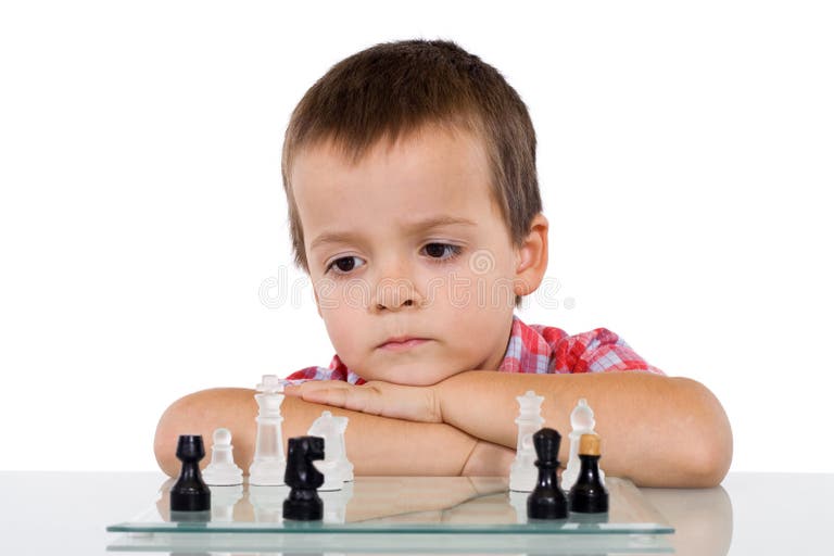 Boy solving a problem stock image. Image of board, infant - 7436113
