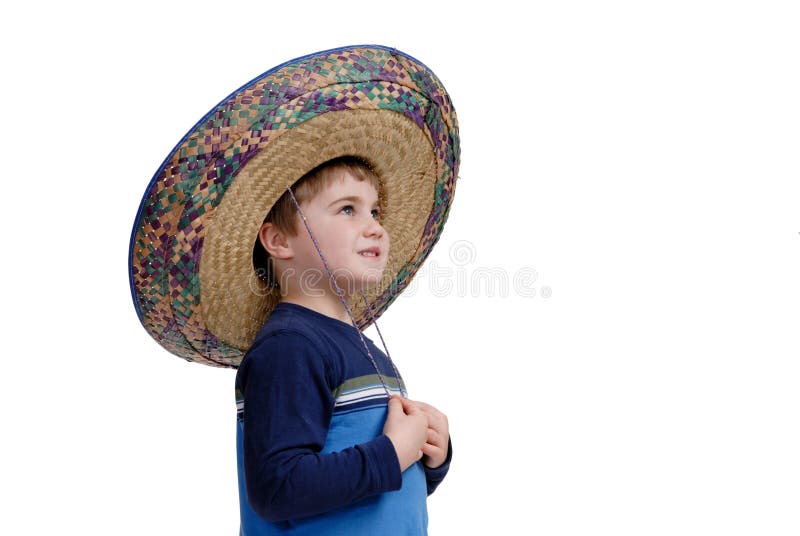 Side View of Laughing Man in Mexican Sombrero Hat Stock Photo - Image ...