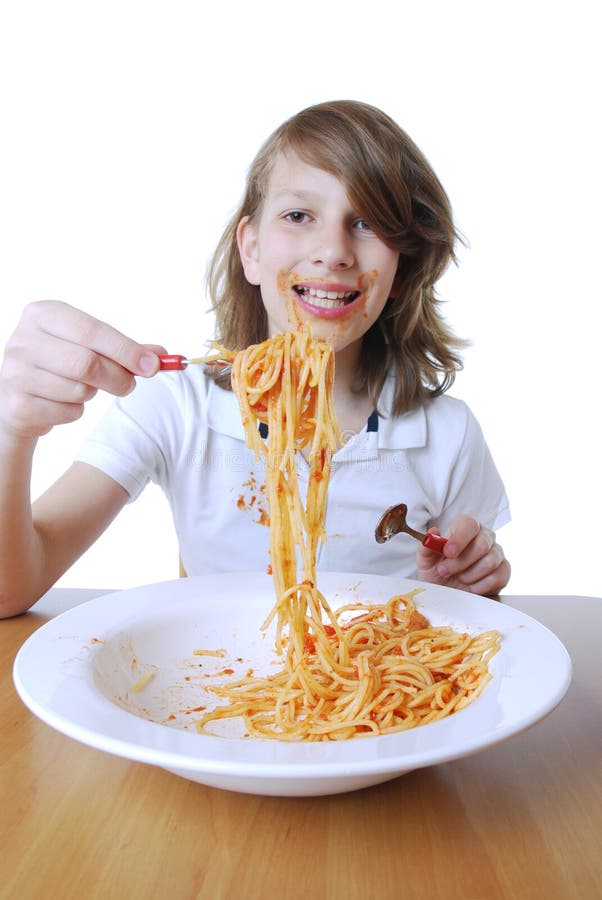 Boy with Spaghetti stock photo. Image of holding, caucasian - 19648702