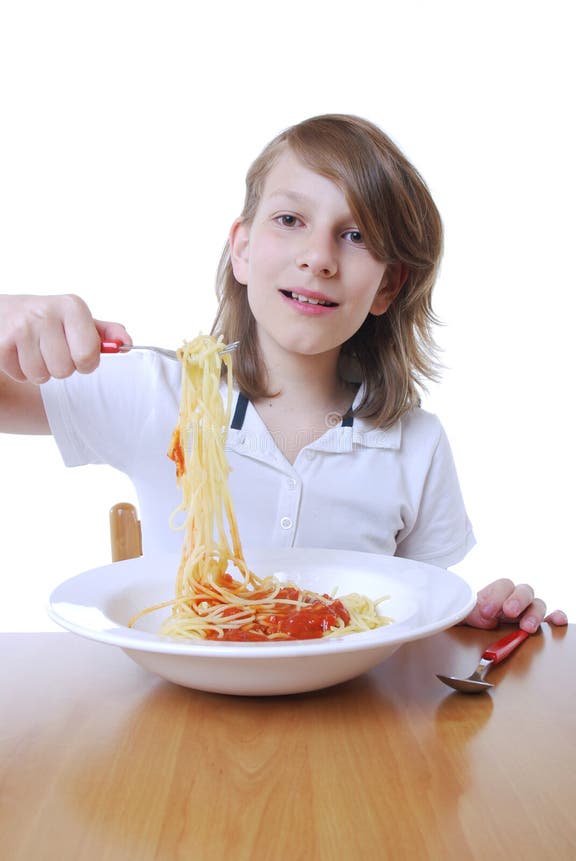 Boy with Spaghetti stock image. Image of food, eats, napoli - 19648705