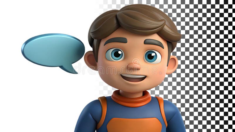 Boy with Speech Bubble Communication and Conversation Illustration Png ...