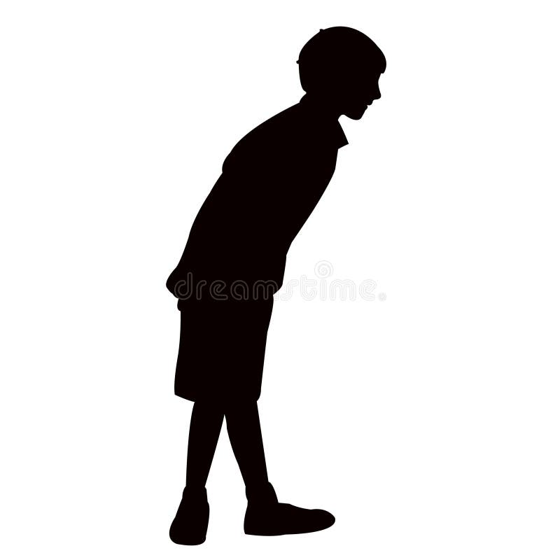 A Boy Standing Body Silhouette Vector Stock Vector - Illustration of ...