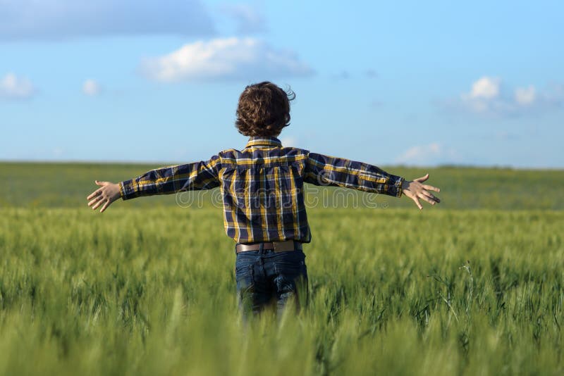 Boy Standing His Arms Wide Apart Stock Photos - Free & Royalty-Free ...
