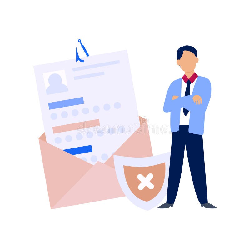 Boy is Standing Next To Hacked Email Stock Illustration - Illustration ...