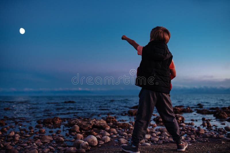 Kid Pointing Moon Stock Photos - Free & Royalty-Free Stock Photos from ...
