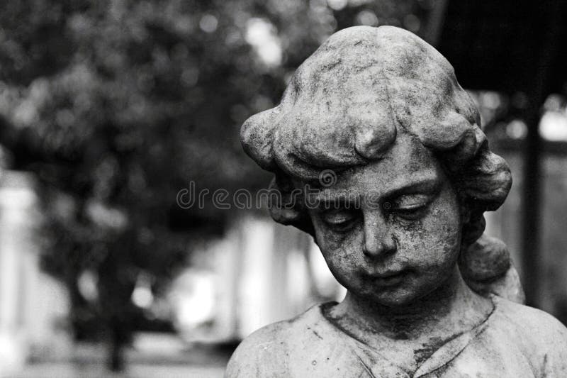Boy Statue Surrounded by Trees Stock Photo - Image of child, forest ...