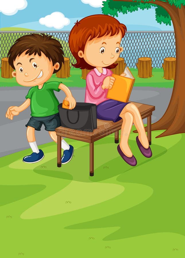Boy Stealing from Woman S Purse Stock Vector - Illustration of woman ...
