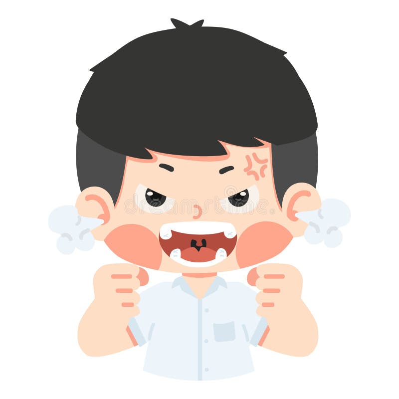 Boy Student Angry Pose Expression Stock Vector - Illustration of facial ...